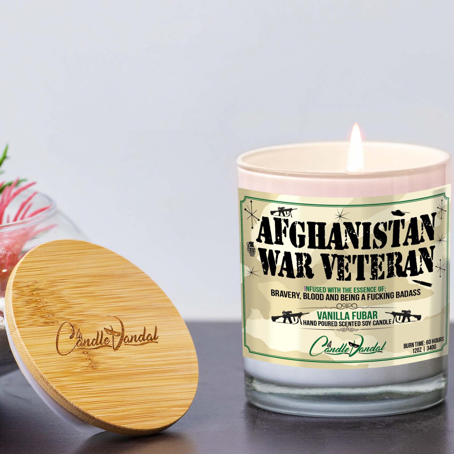 Afghanistan War Veteran Candle | Badass Military Candles