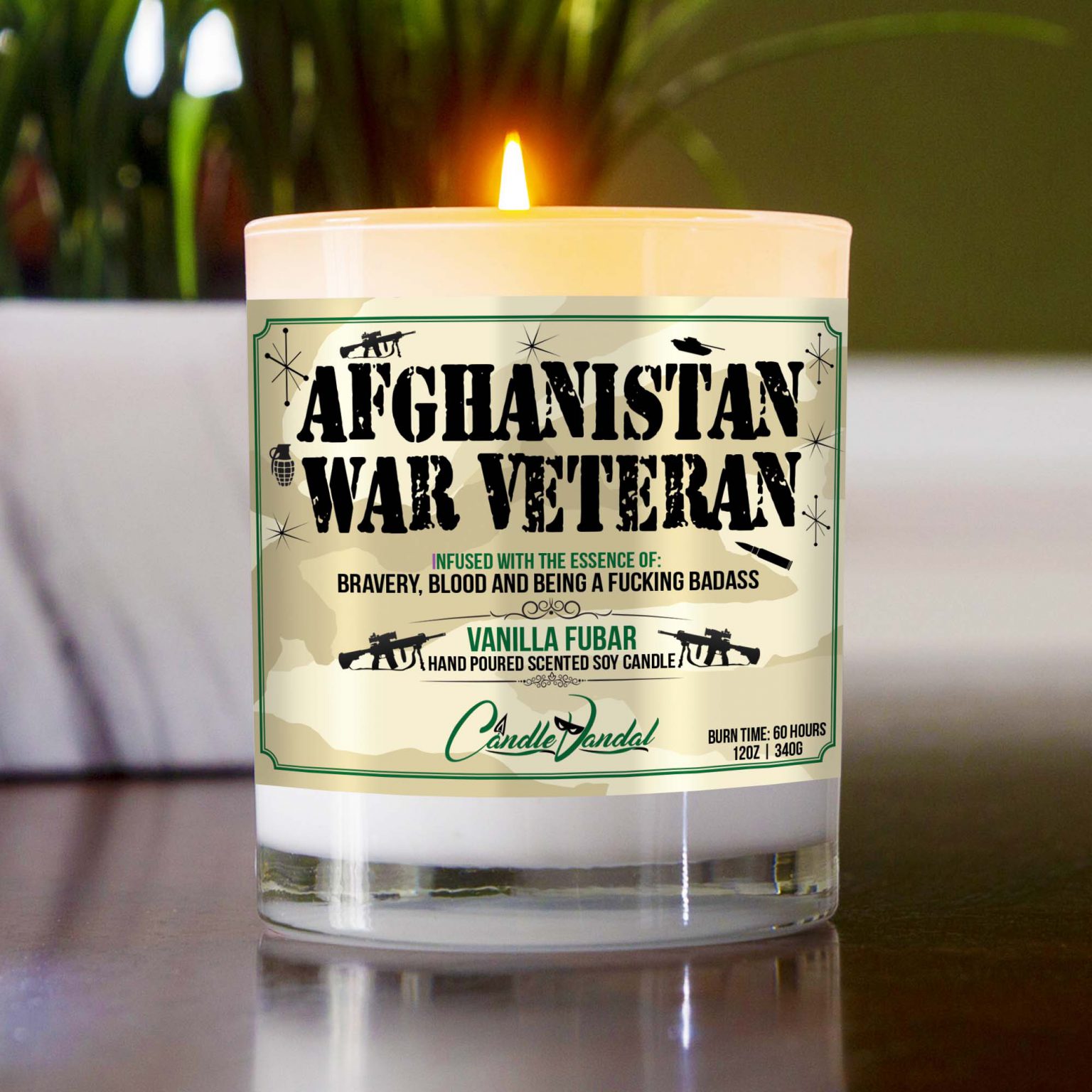 Afghanistan War Veteran Candle | Badass Military Candles