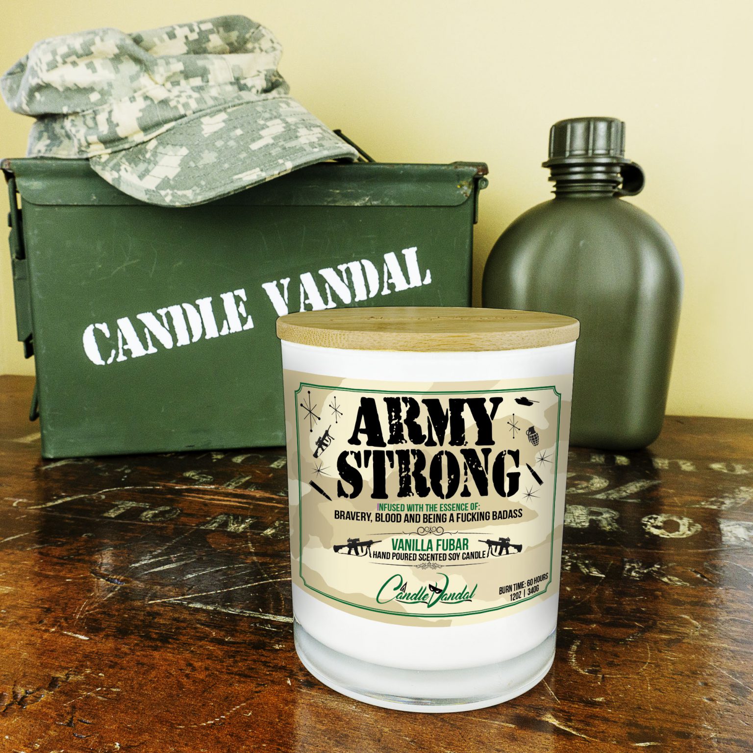 Army Strong Candle | Badass Military & Veteran Candles