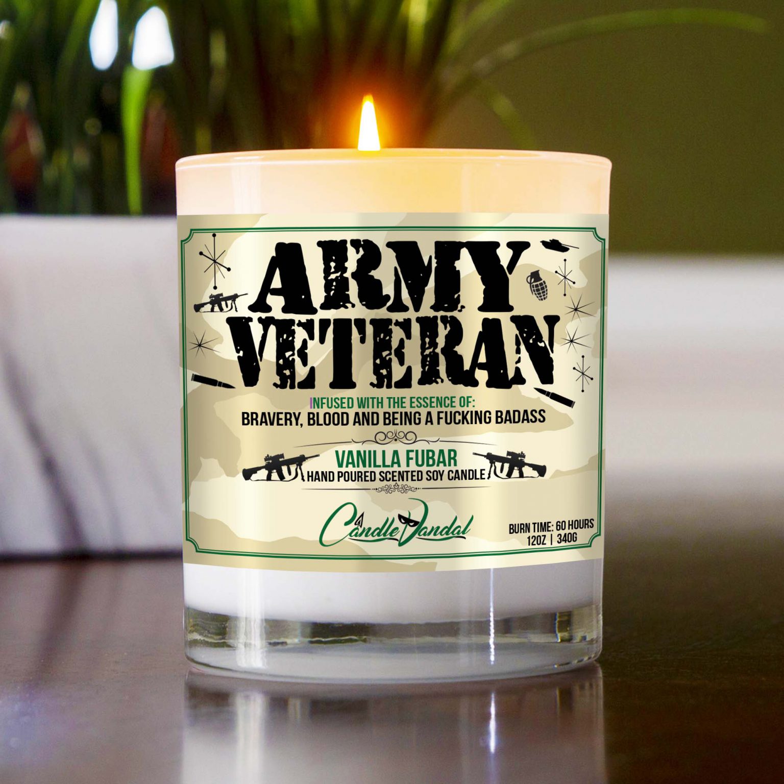 Army Veteran Candle | Badass Military & Veteran Candles