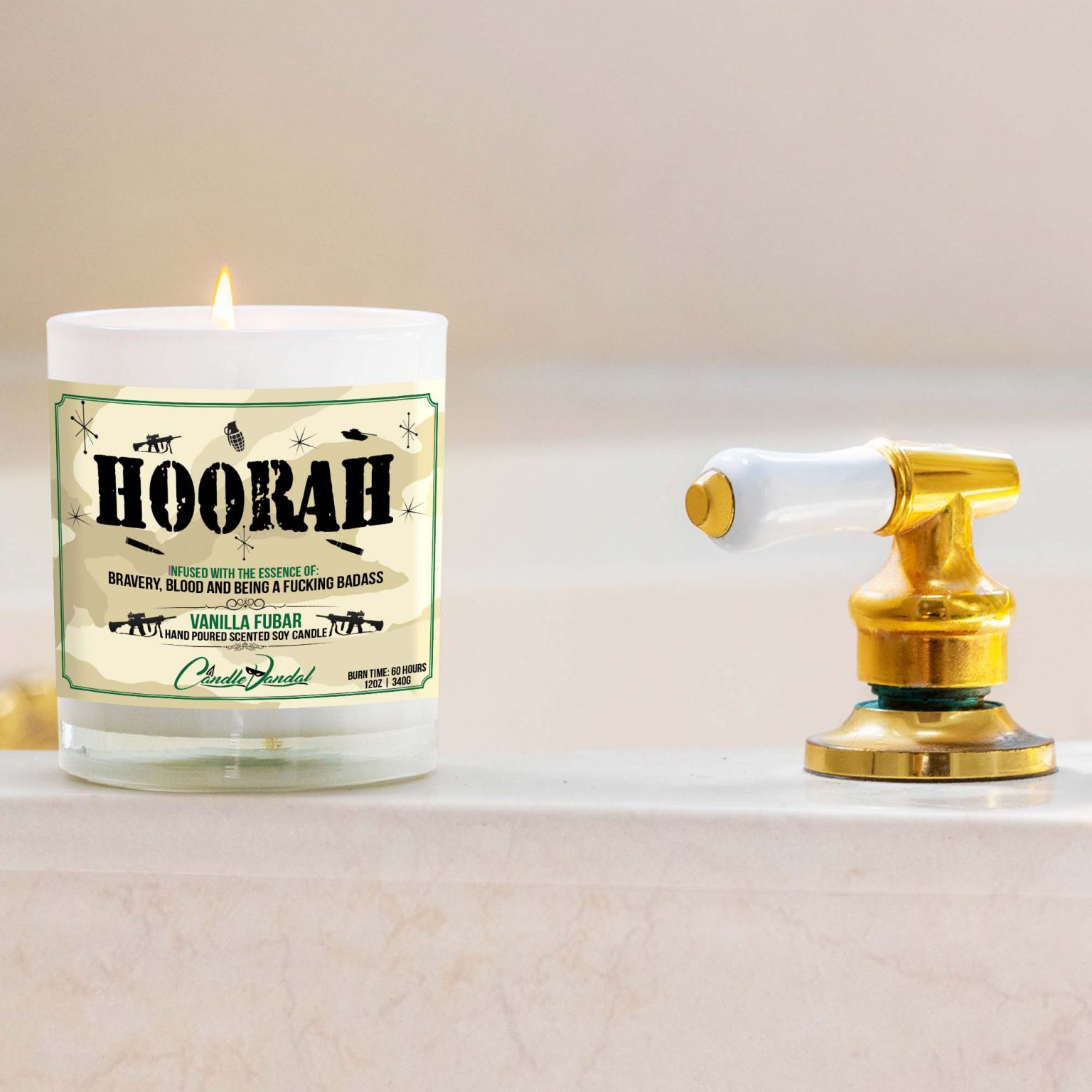 Hoorah Marines Candle | Badass Military & Veteran Candles