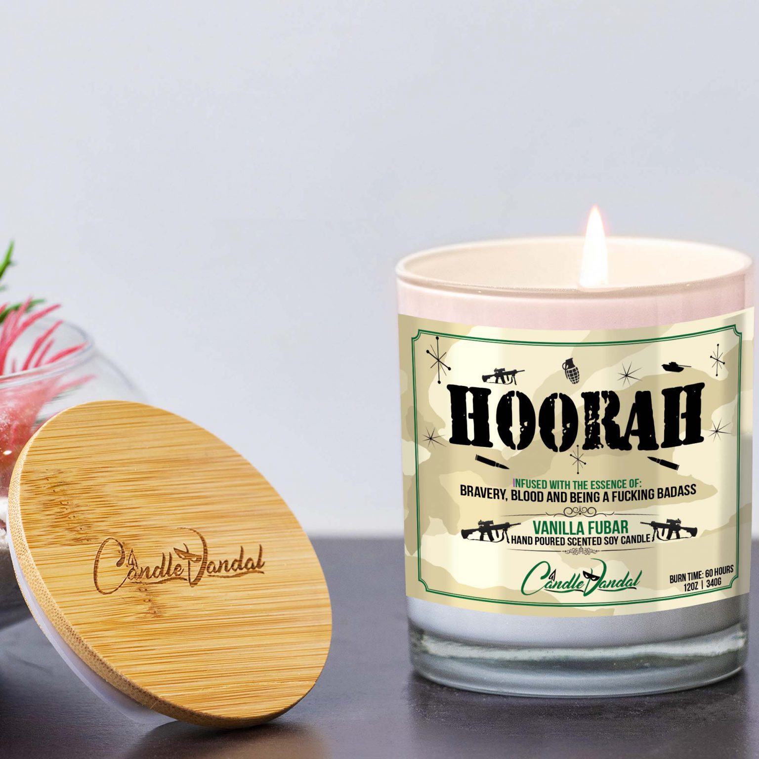 Hoorah Marines Candle | Badass Military & Veteran Candles